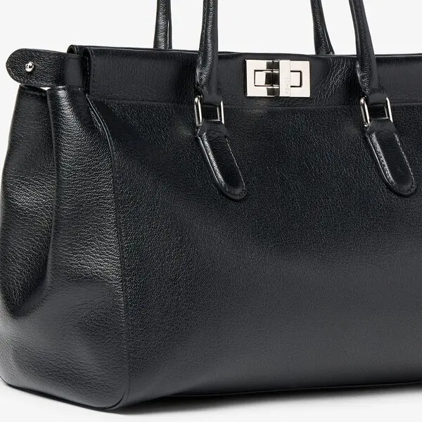 Fendi Peekaboo Tote Small Black Leather Bag